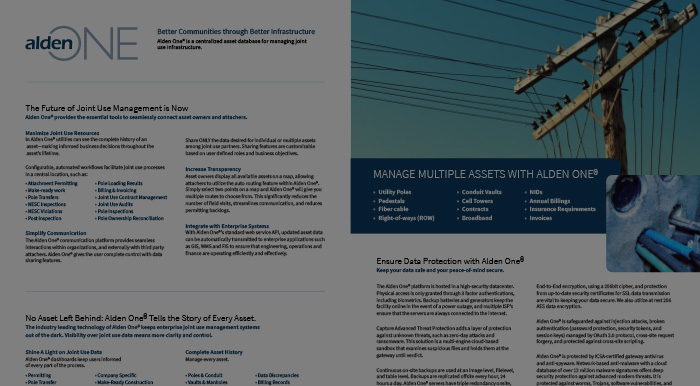 Software for Joint Use Infrastructure Asset Management | Alden One